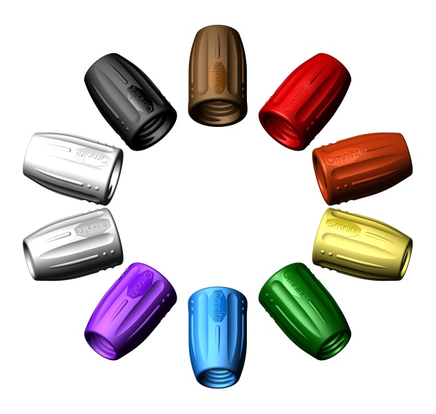 Omnifit® cap, PP, mixed colours, 1/4"-28 UNF female, pack of 10 - Lab Club
