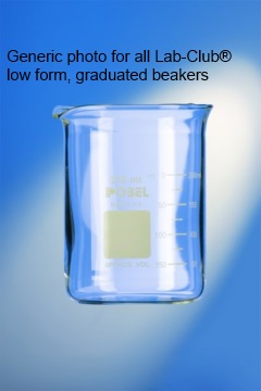 Beaker with pouring spout, borosilicate glass, graduated, low form ...