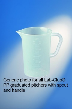 Pitcher with pouring spout and handle, PP, graduated, 250ml - Lab Club