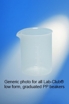 Beaker with pouring spout, PP, low form, graduated, 1000ml - Lab Club