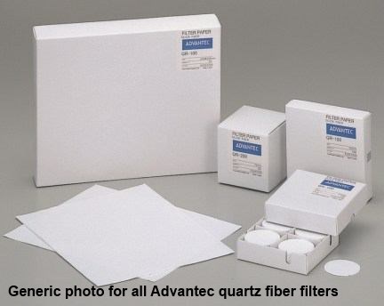 Quartz fiber filter, grade QR-100, 203 x 254mm, 37g/m², 0.38mm thick ...