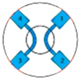 4-port switching valve, 0.052" (1.32mm) bore - WITHOUT motor - Lab Club