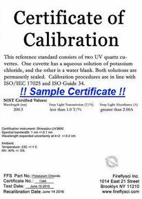 Liquid stray light cut-off filter, potassium chloride, 200nm - Lab Club